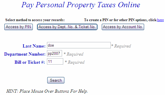 Pay Personal Property Tax